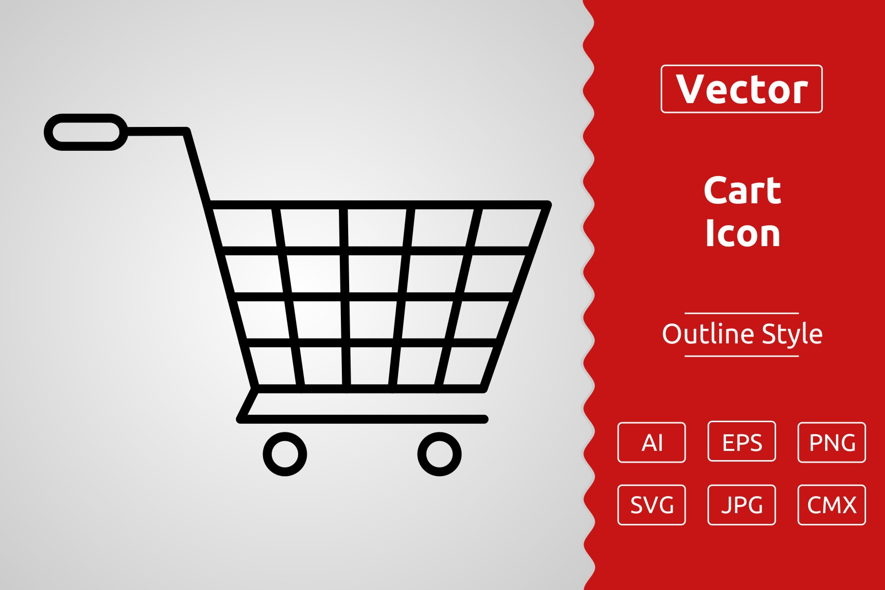 Vector Cart Outline Icon, an Outline Icon by Muhammad Atiq