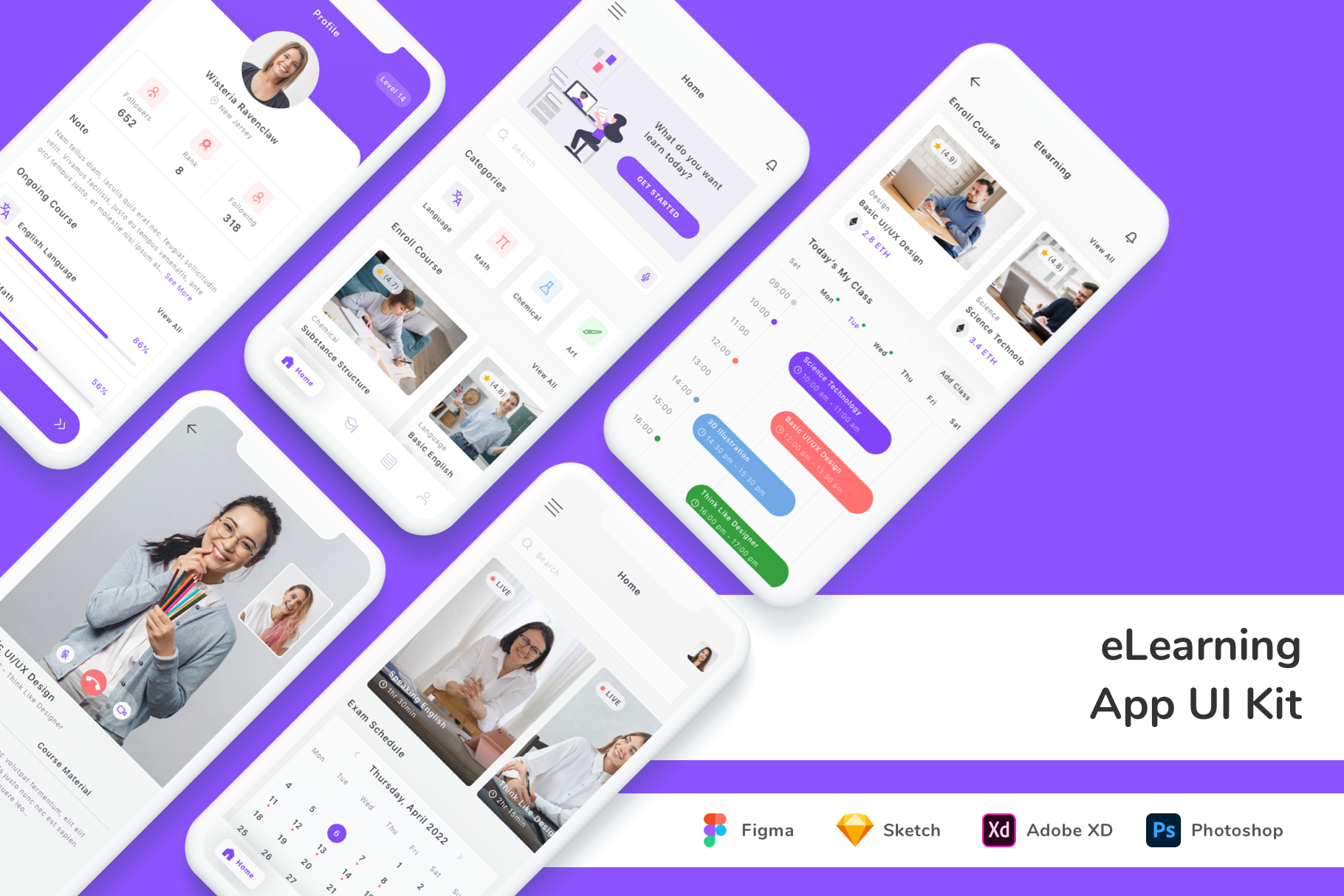 eLearning App UI Kit, an UI Kit Template by Betush | Creative Market