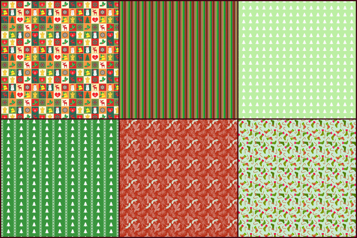 Christmas Pattern Digital Papers, a Pattern Graphic by ...