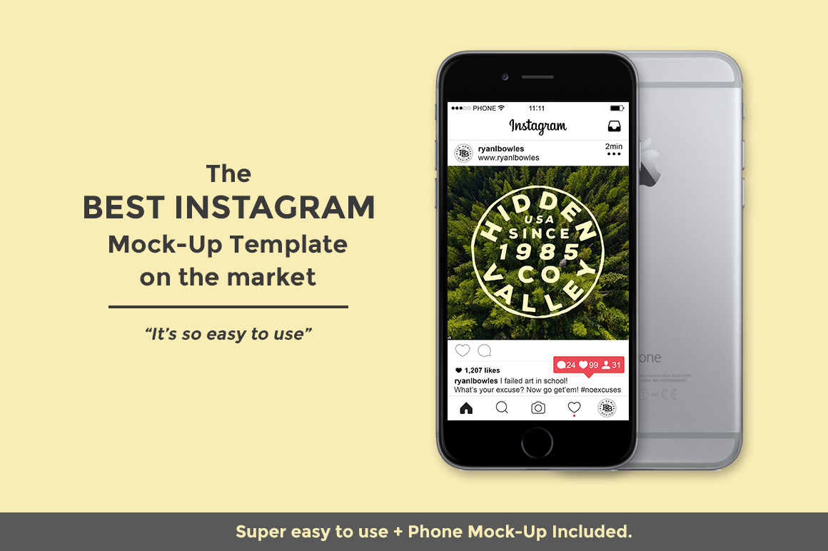 Instagram Editable Template, a Social Media Template by RyanBowlesDesign