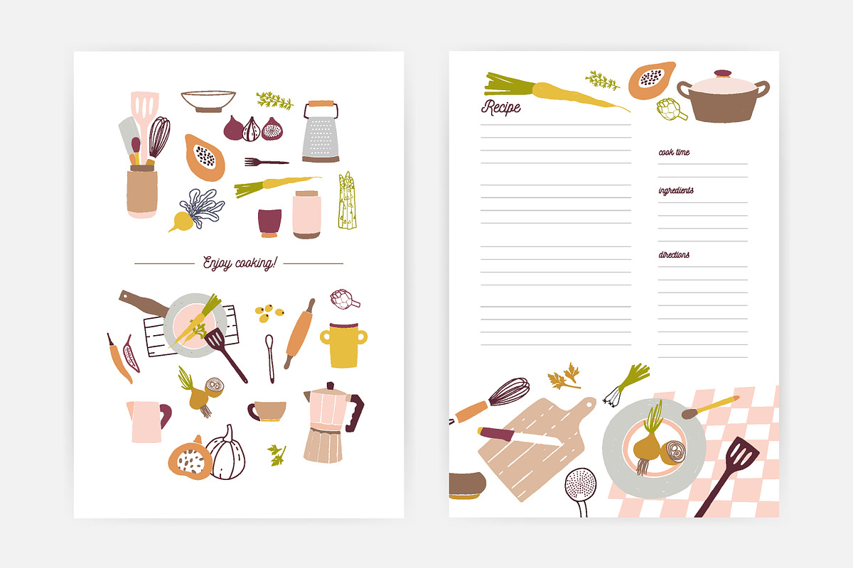Recipe cards set, a Card Template by Good Studio
