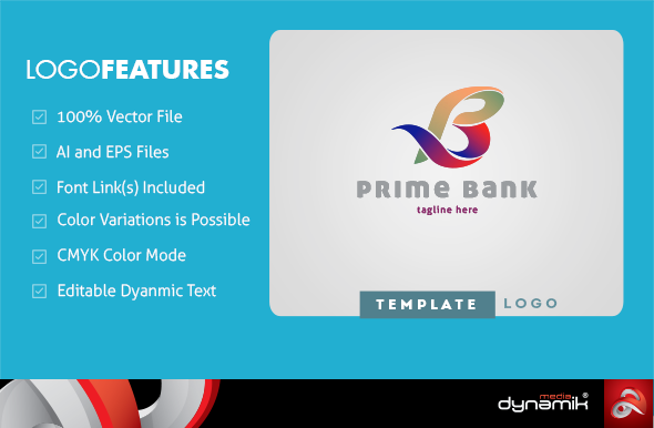 Prime Bank - Logo Template, a Branding & Logo Template by DynamikMedia