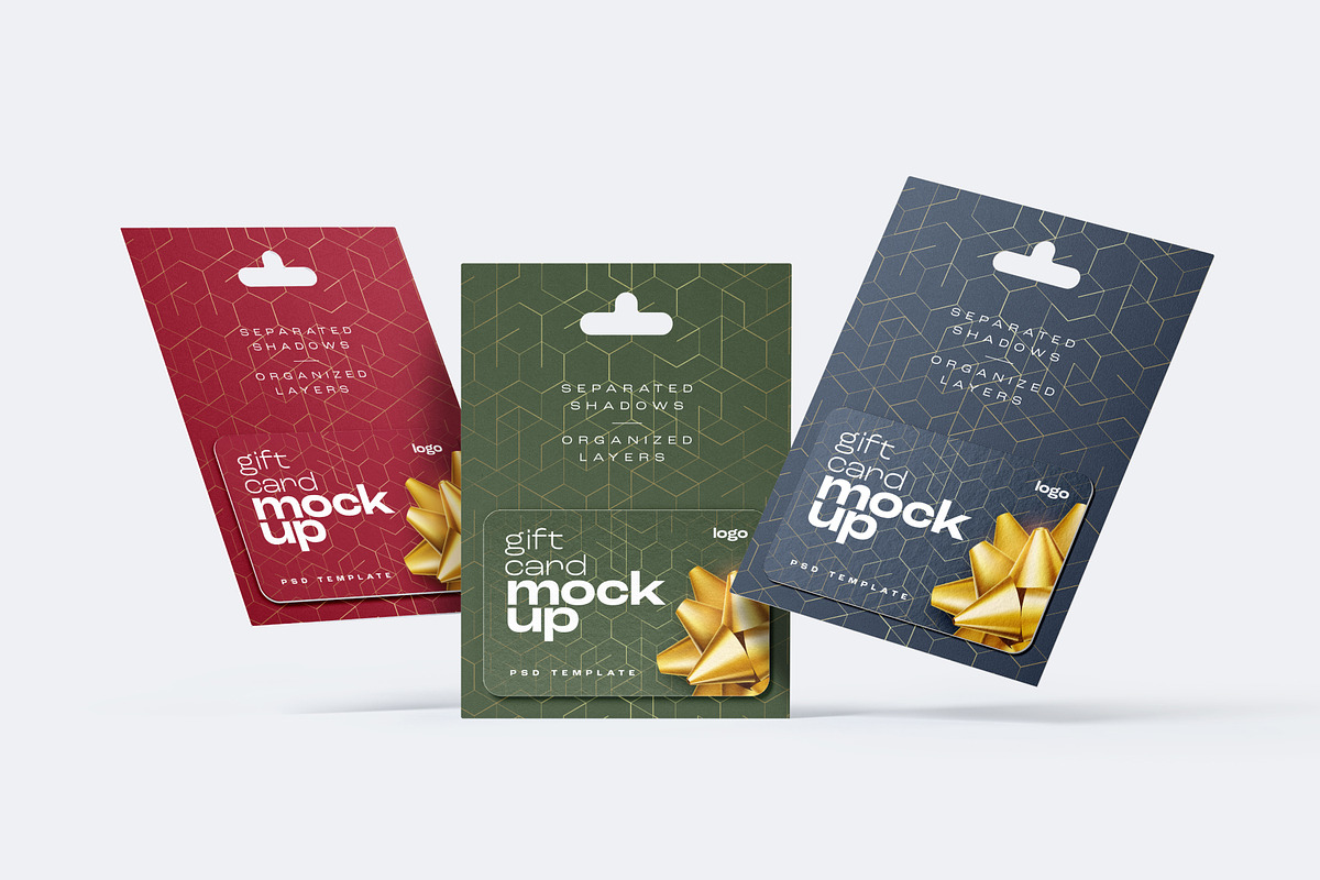 Gift Card Mockup Set, a Print Template by Deeplab