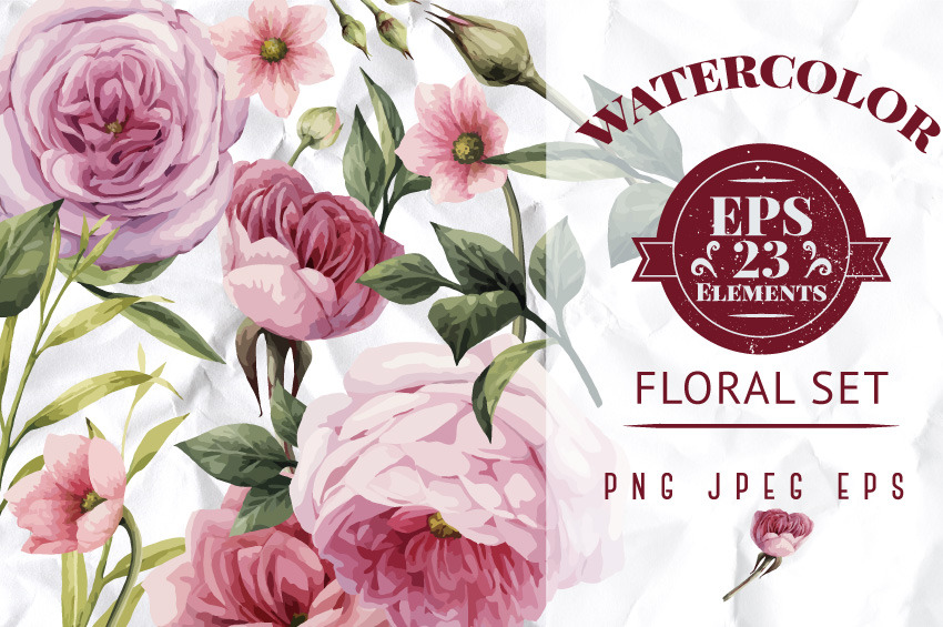 EPS Pink flowers, a Decorative Illustration by ollalya