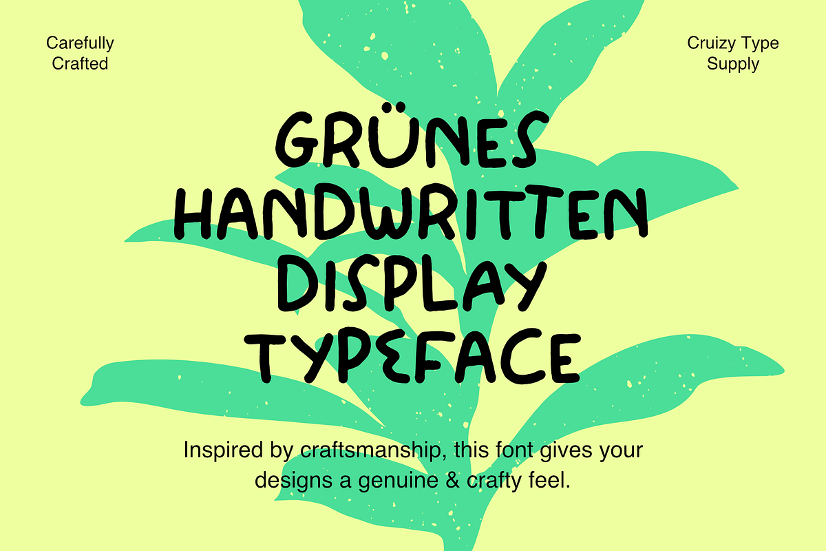 Grunes - Handwritten Display Font, a Handwritten Font by Cruizy & Co