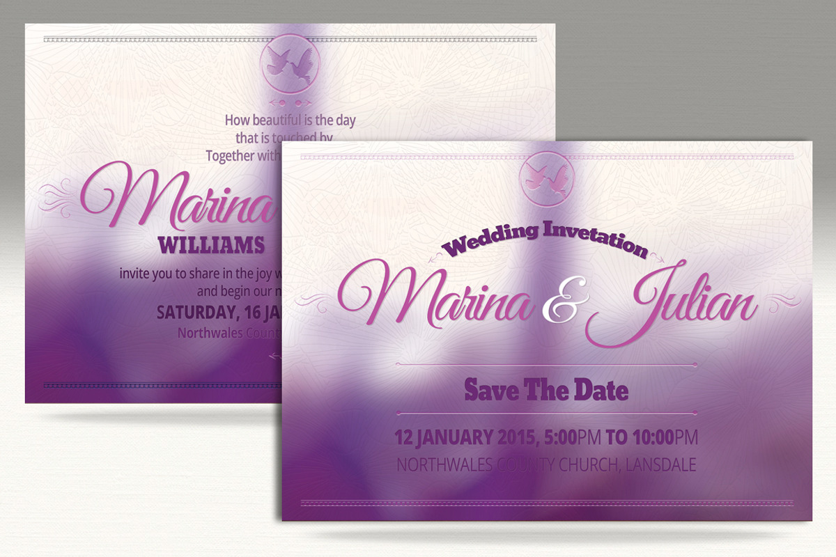 Simple elegant Wedding Card Template, a Card Template by Aabhaas