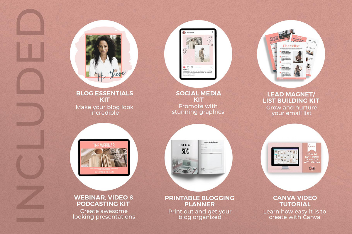 Blogger Template Kit for Canva