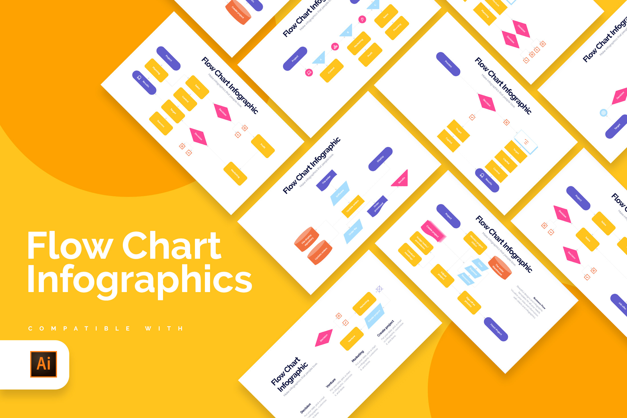 Flow Chart Illustrator Infographics, a Presentation Template by Slidesmash