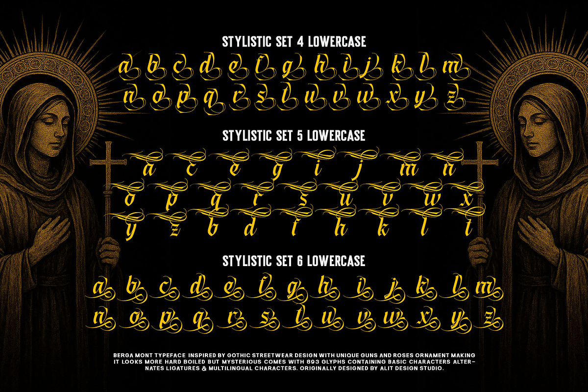 Berga Mont Typeface, a Blackletter Font by alit design