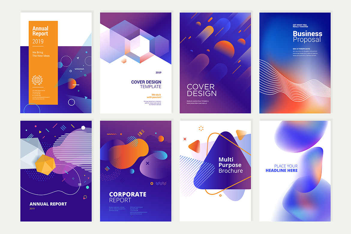 Modern business paper design set, a Background Graphic by PureSolution