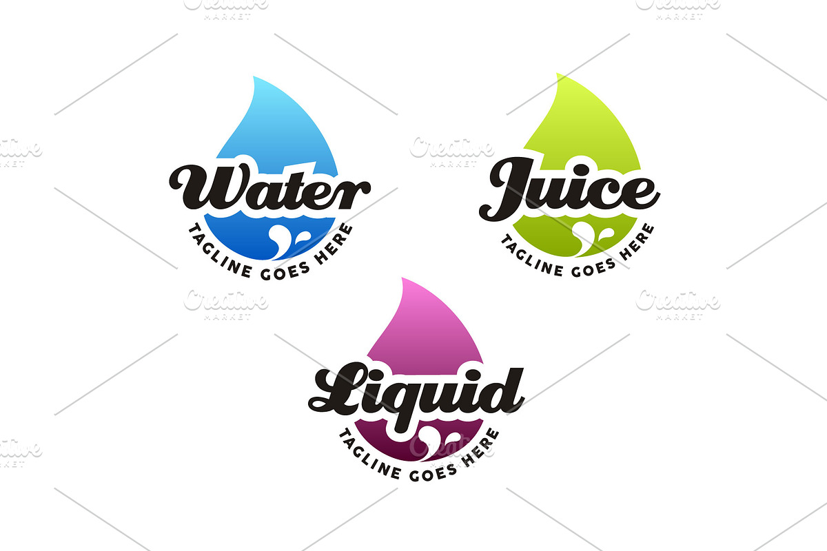 Colorful Liquid Water Juice logo, a Branding & Logo Template by Enola99d