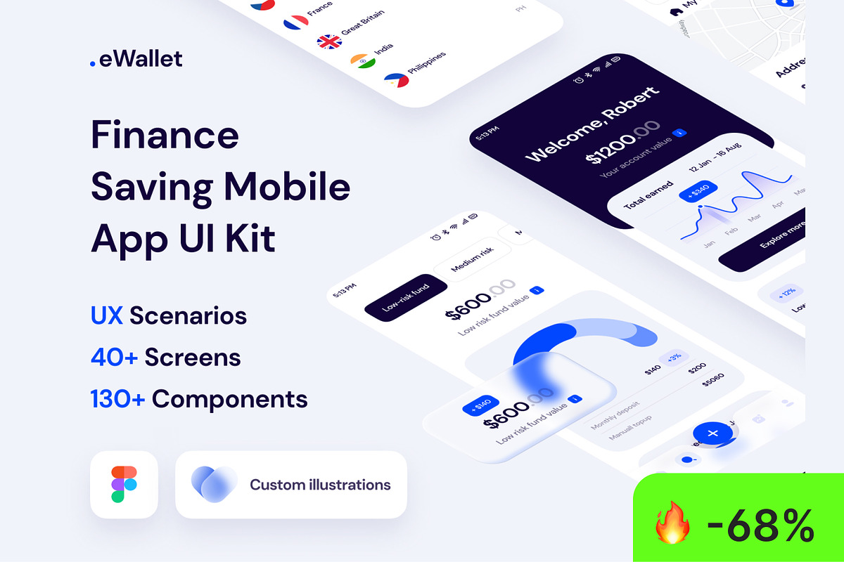 eWallet: Finance Saving Mobile App, an App Template by CreativeUI