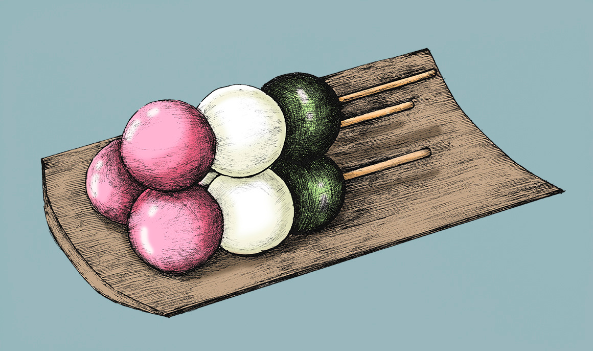Hand drawn dango japanese psd featuring asian, charcoal, and cuisine ...