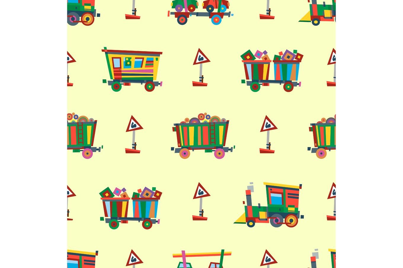Railway train station seamless pattern vector., a Transportation ...