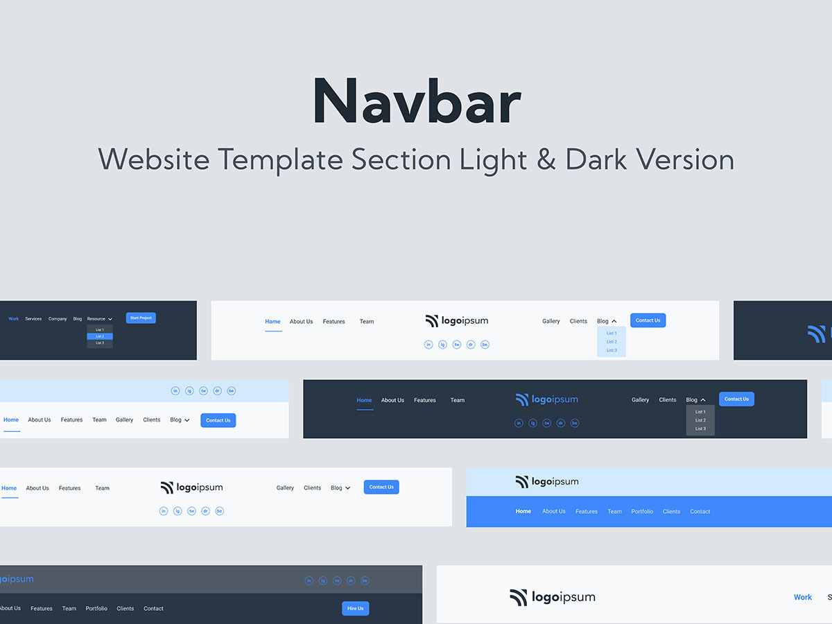 Web Navigation Bar Template, a Landing Page Template by Kreativ Space ...