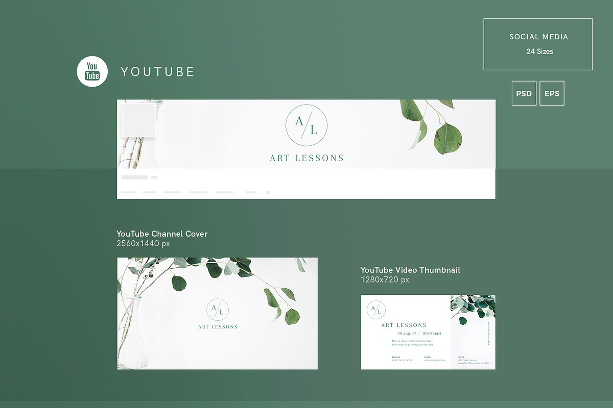 Social Media Pack | Art Lessons, a Social Media Template by Amber Graphics