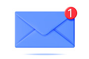 3D Mail Envelope with Notification, a Texture Graphic by Abscent