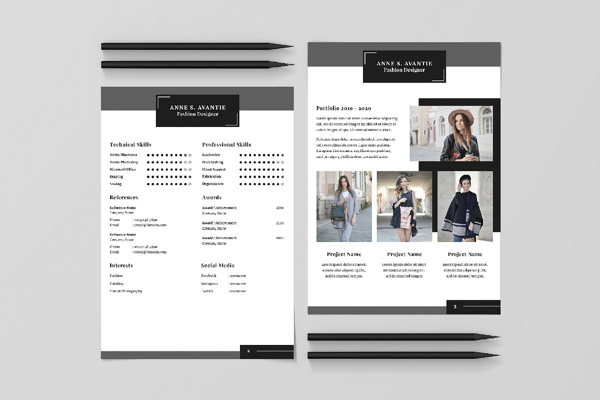 Fashion Designer Resume CV Template, a Resume Template by Formatika Studio