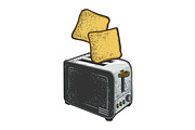 toasts fly up from toaster sketch | Food Illustrations ~ Creative Market