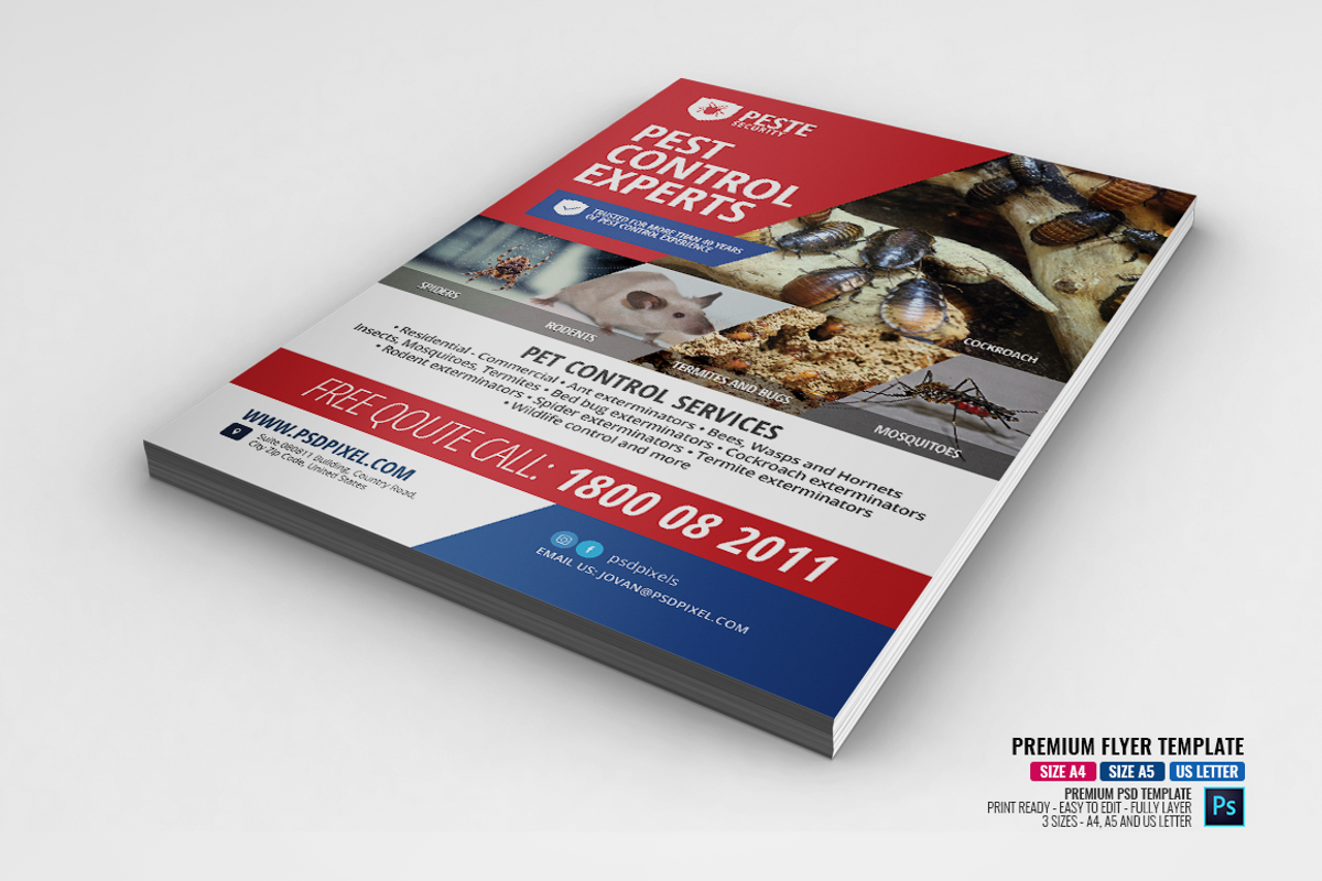 Pest Advertisement Flyer, a Flyer Template by PSDPixel | Creative Market