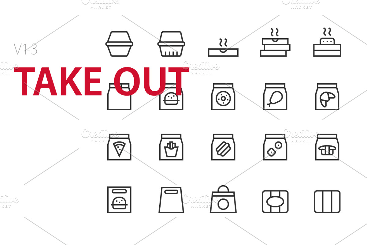 60 Take out UI icons, an Outline Icon by Palau