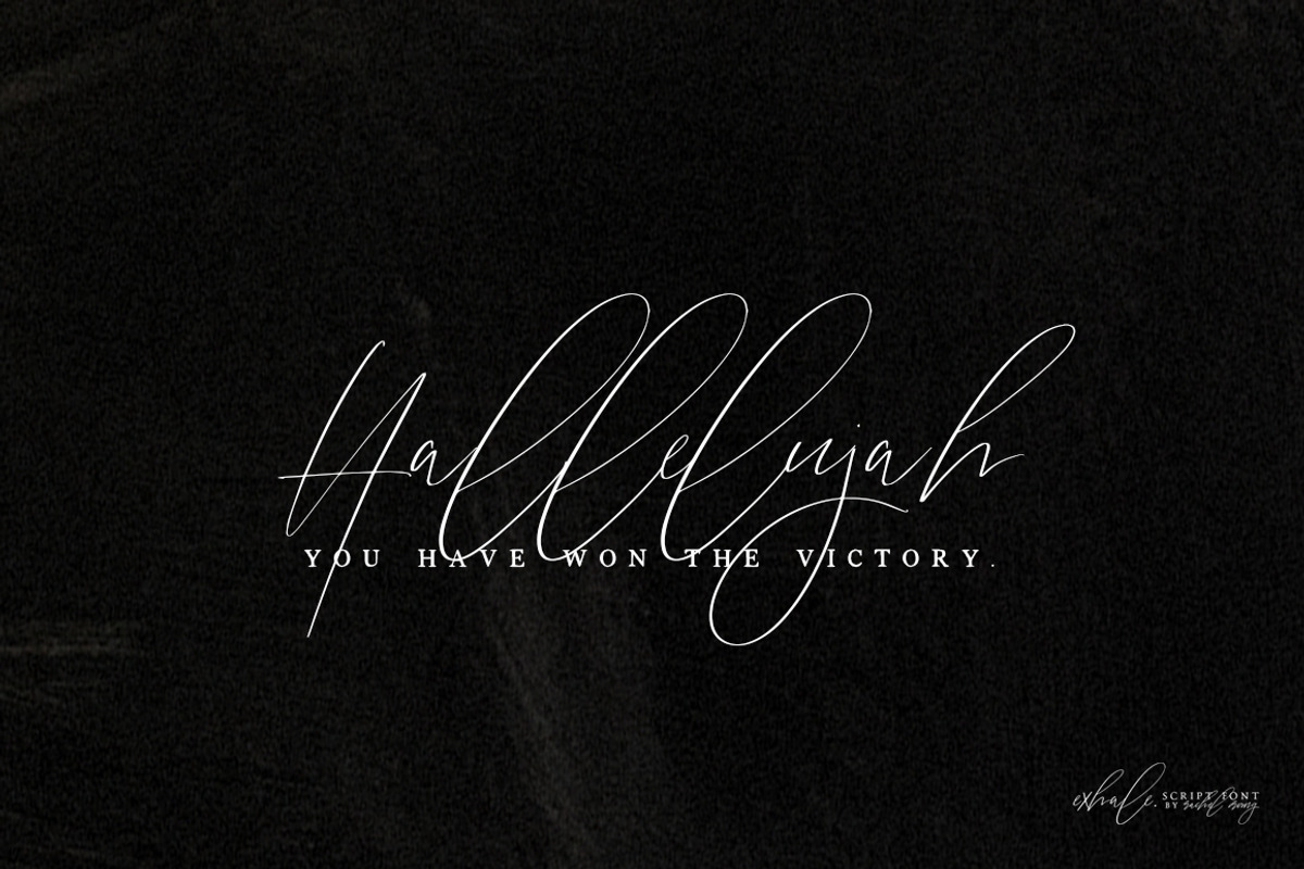 exhale. | calligraphy script font, a Script Font by Heart + Soul Studios