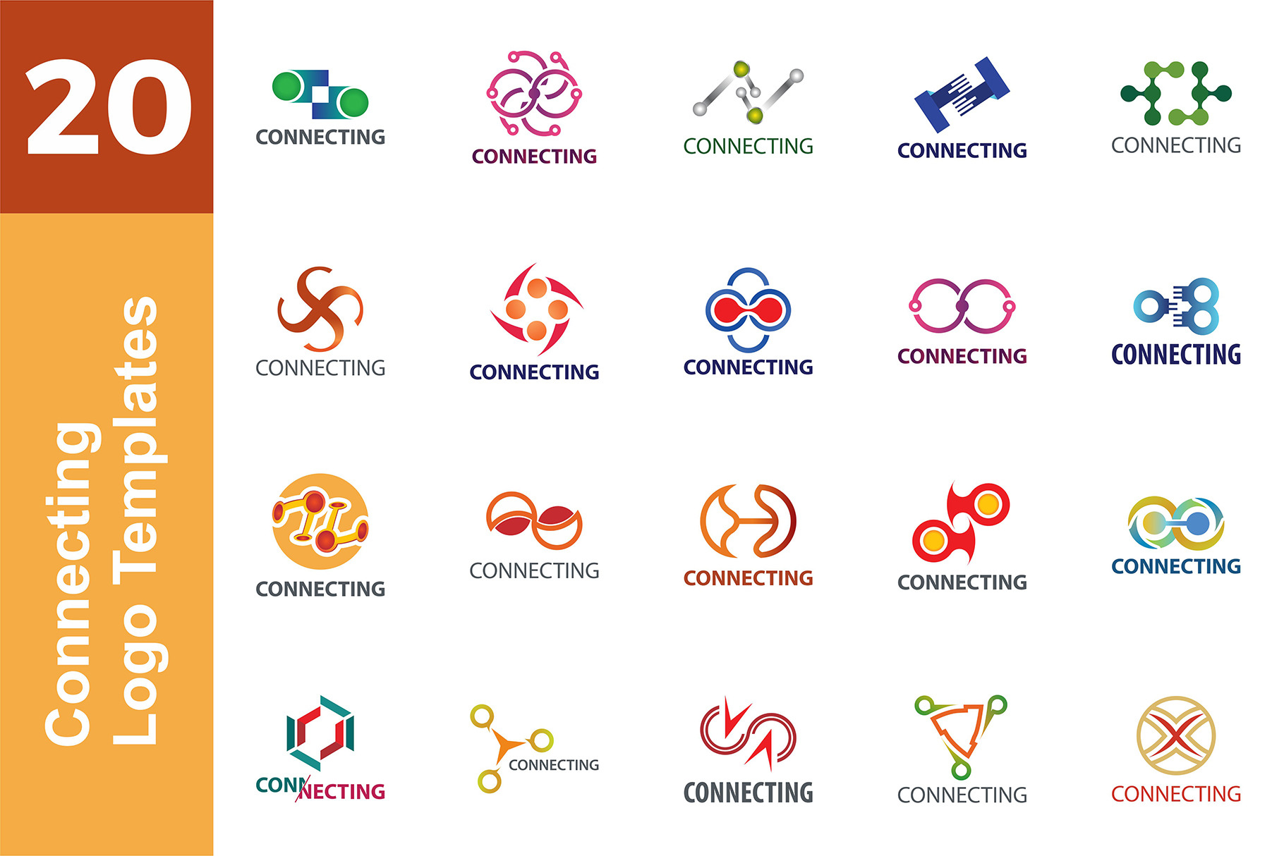 20 Logo Connecting Templates Bundle, a Branding & Logo Template by ...