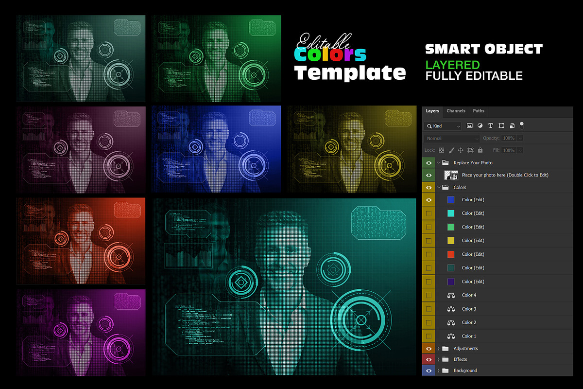 Futuristic Hud Photo Effect Mockup | Creative Market