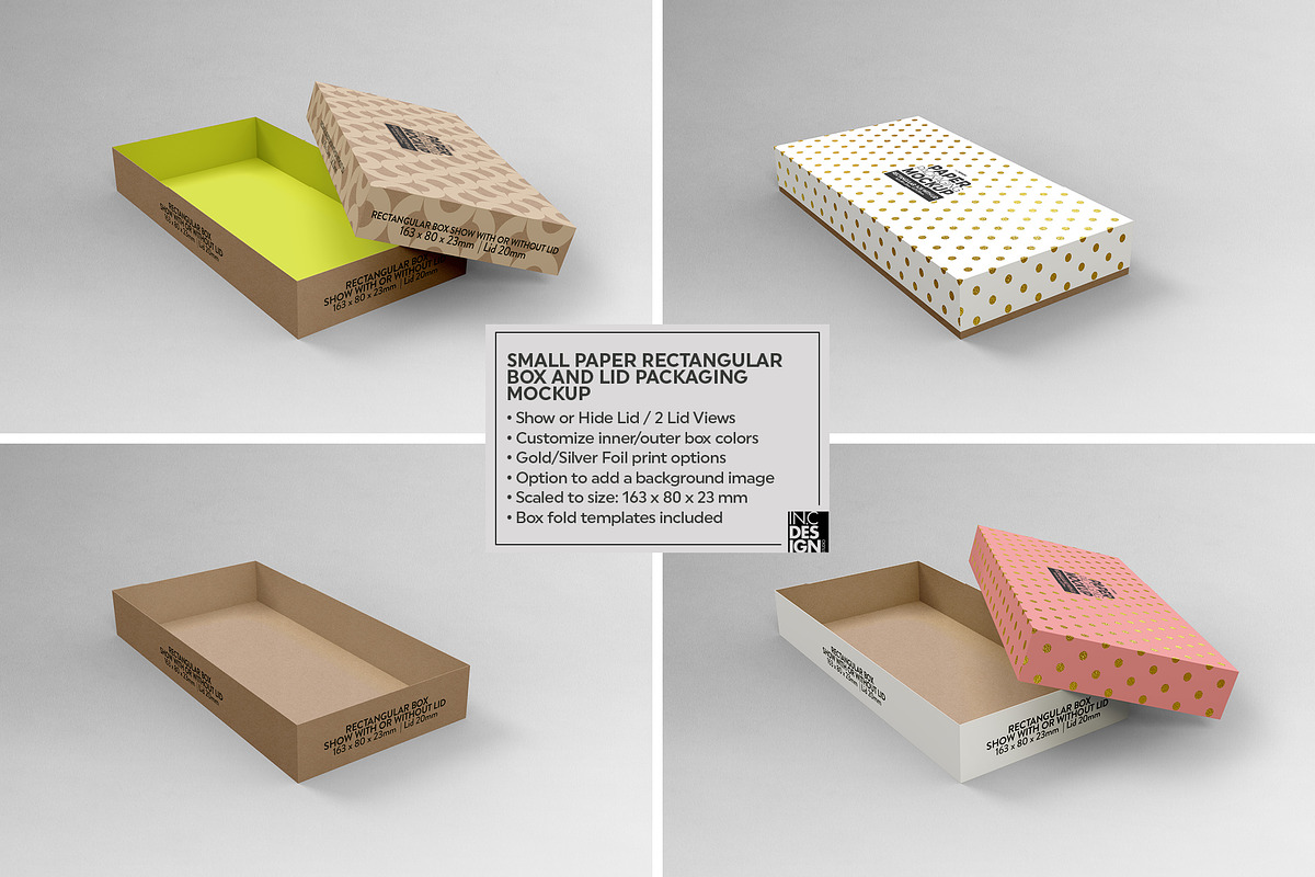 Small Rectangular Box & Lid Mockup, a Cups & Container Mockup by INCDesign | Creative Market