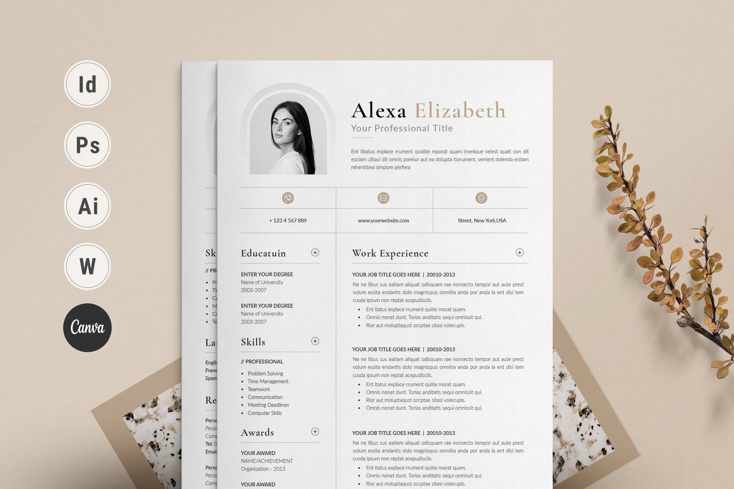 Clean Resume / CV, a Resume Template by Creativity-Design | Creative Market