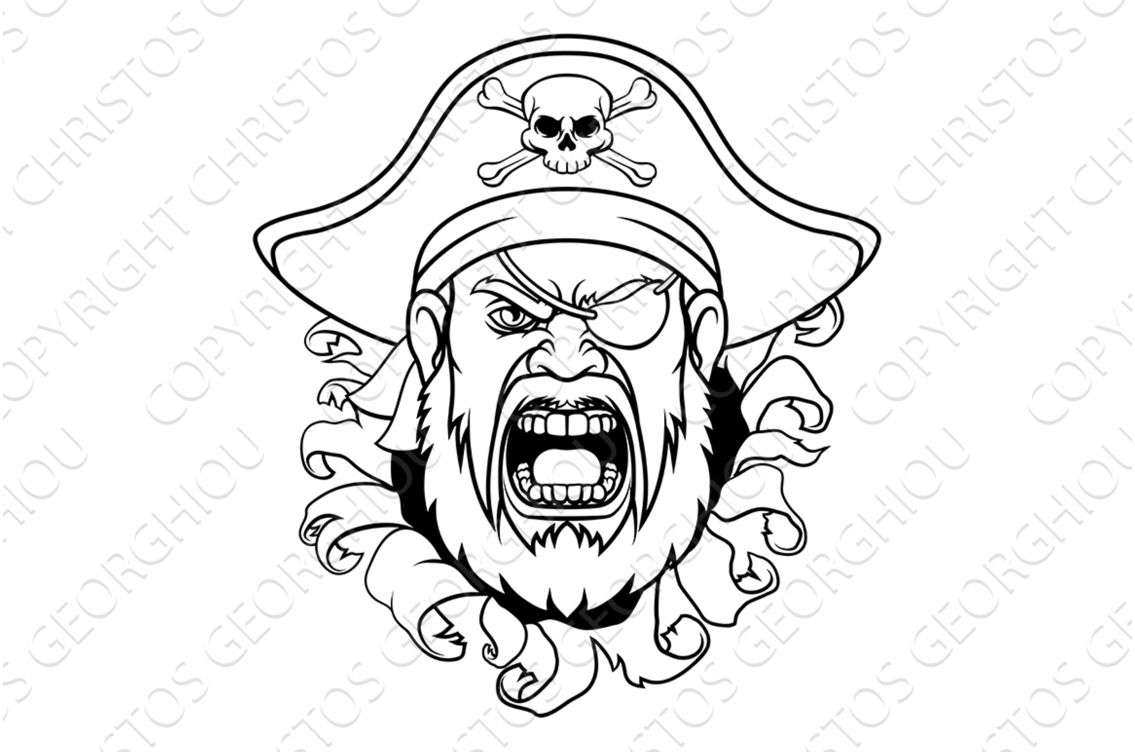 Pirate Captain Angry Mascot Cartoon, a Person Illustration by Christos ...
