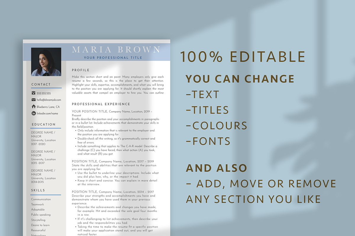 Modern Resume Word + Pages