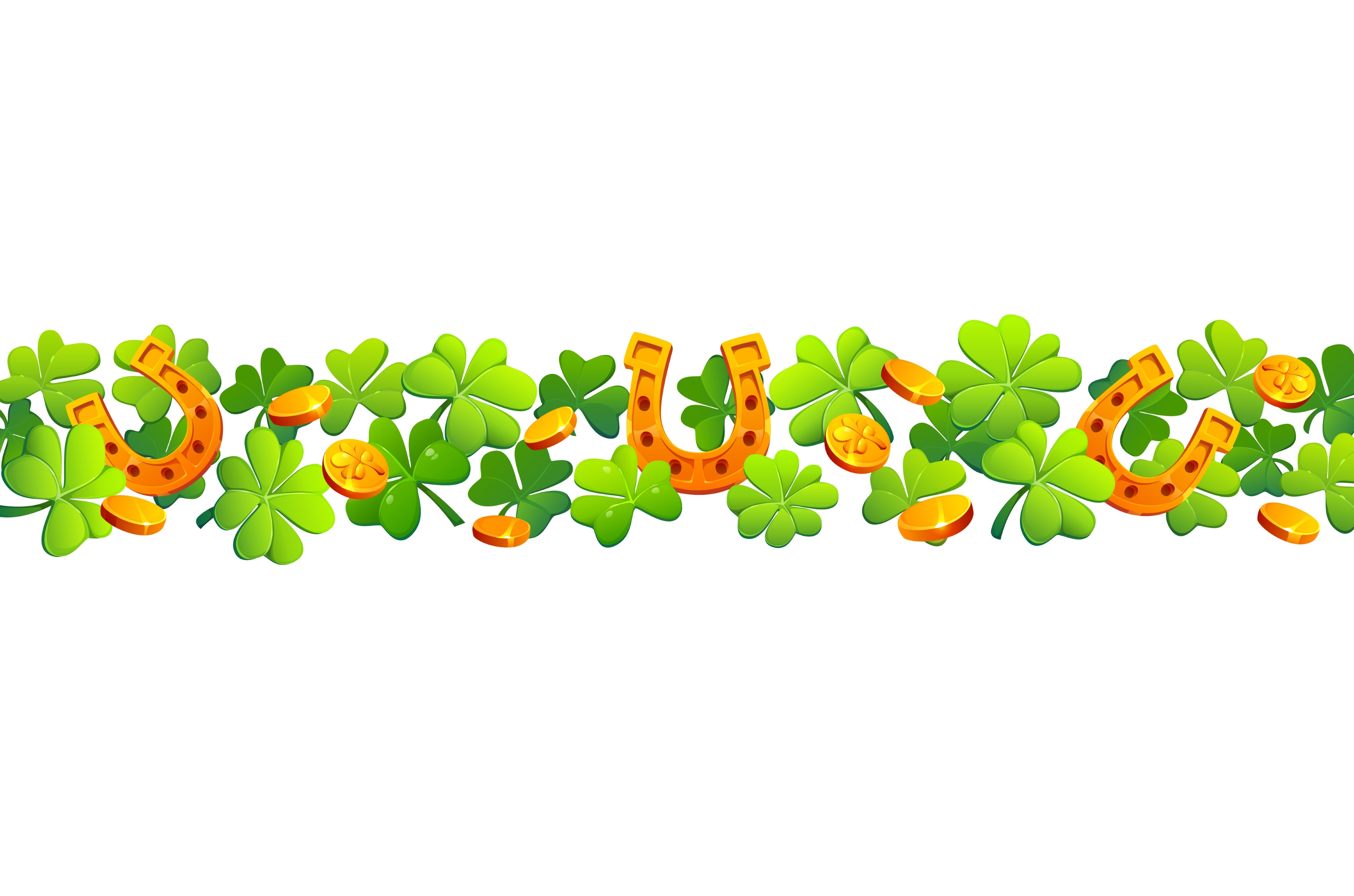 Patrick border with shamrock, a Seasonal Illustration by Vector Tradition