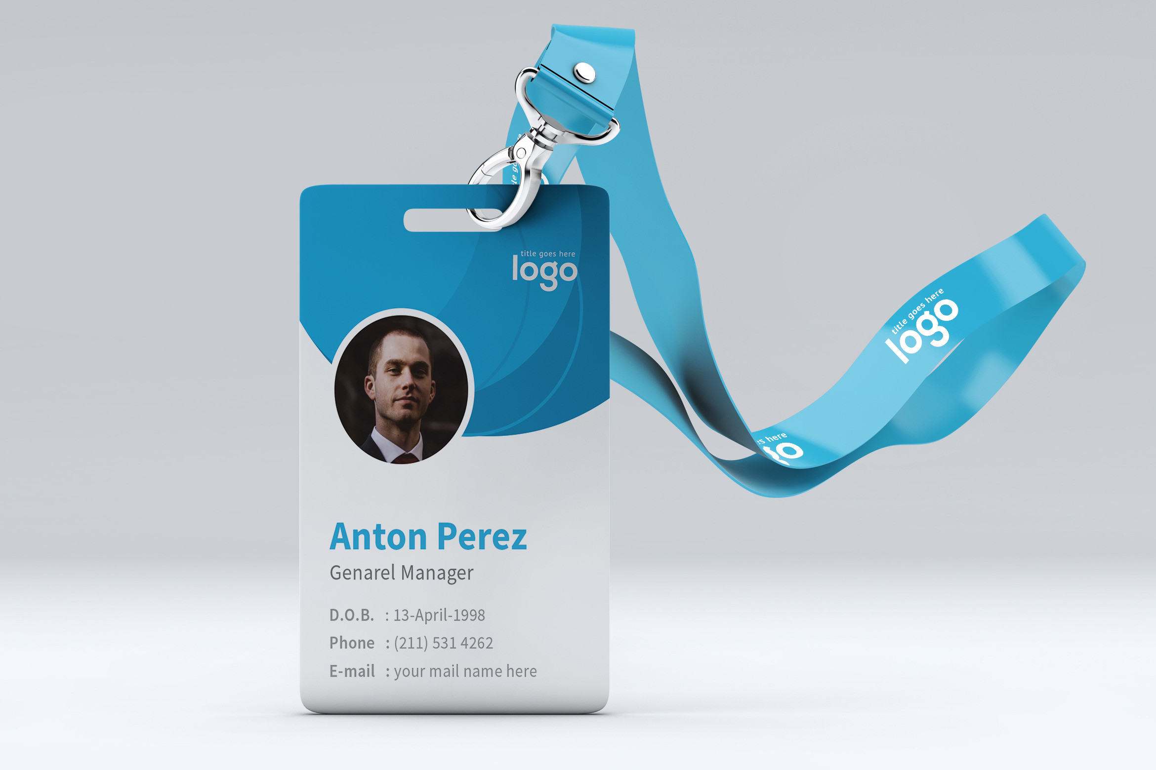 Blue Abstarct ID Card Design, a Stationery Template by ZAAS