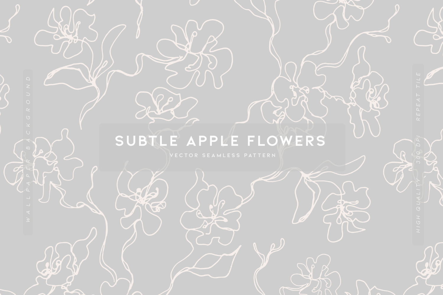 Subtle Apple Flowers Vector Patterns, a Pattern Graphic by ...