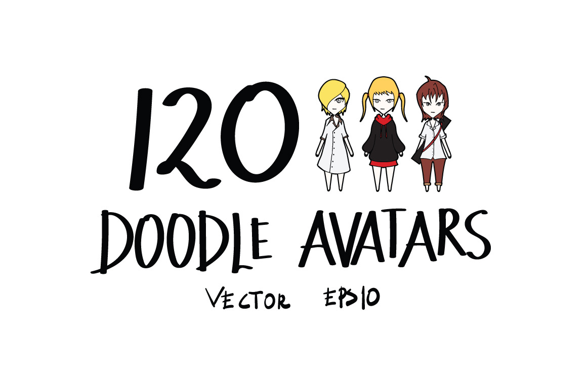 120 Hand Drawn doodle avatars | People Illustrations ~ Creative Market