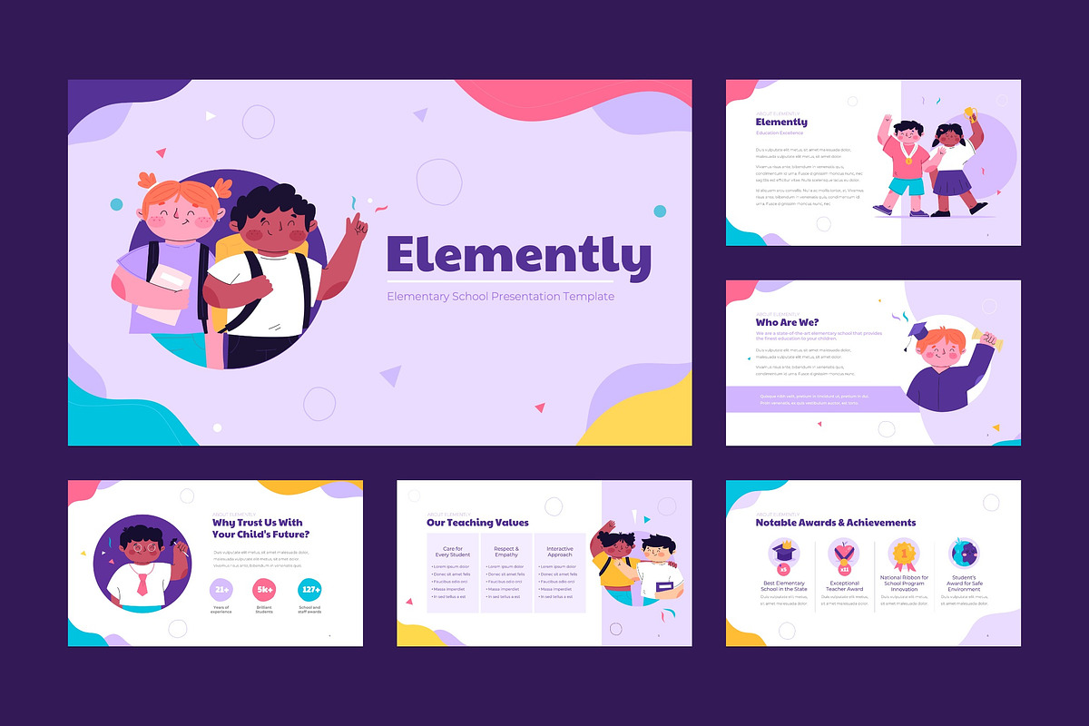 Elementary School Keynote Template, a Presentation Template by Flat ...
