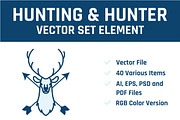 Hunting & Hunter Vector Set Element | Background Graphics ~ Creative Market
