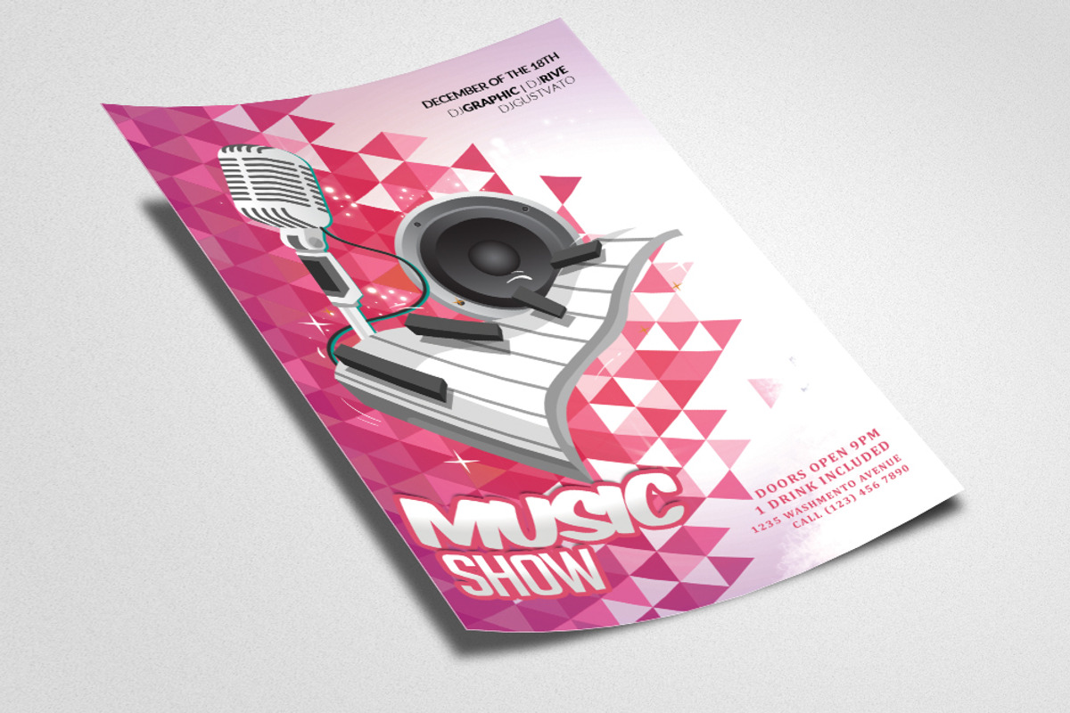 Music Show Flyer Template, a Flyer Template by Psd Templates
