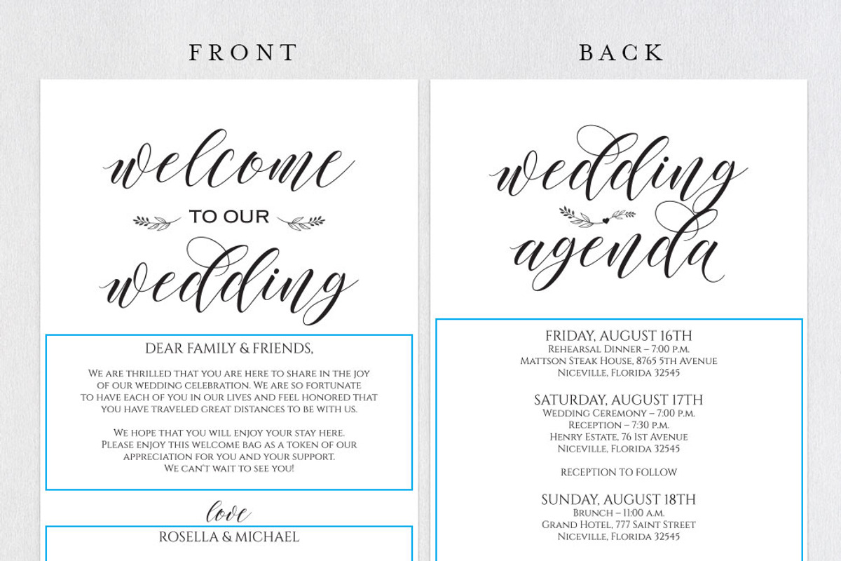Wedding Welcome Bag Note SHR110, an Invitation Template by Shafura_Wedding