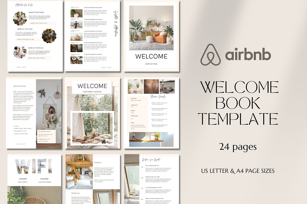 Airbnb Welcome Book Template, a Magazine Template by Deepa Template ...