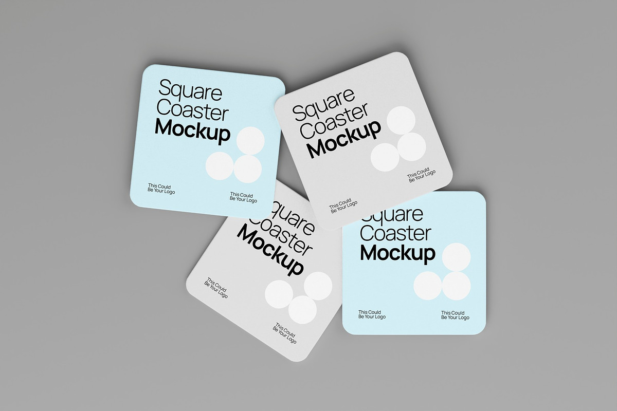Square Coaster Mockup, a Product Mockup by graphicook