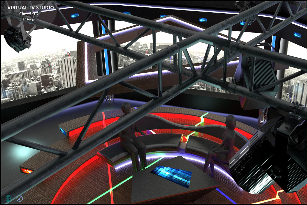 Virtual TV Studio Chat Set 2