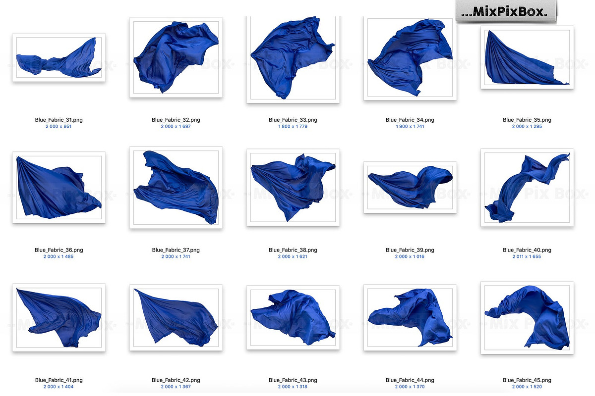 Blue Flying Fabric Overlays, an Object Graphic by MixPixBox | Creative ...