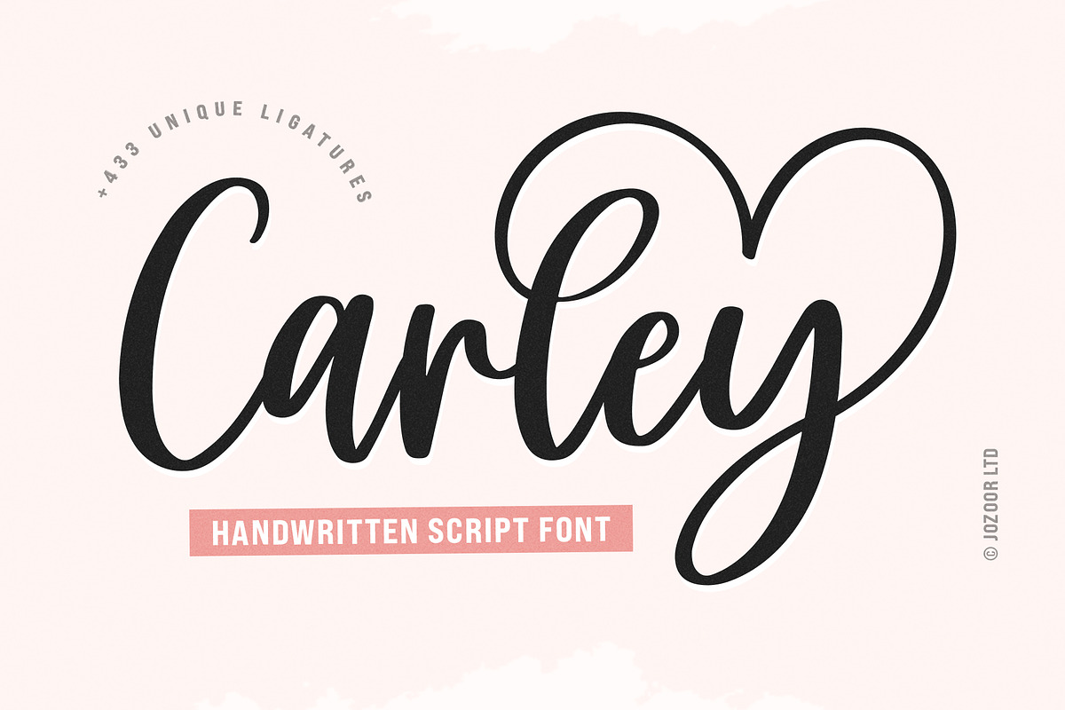 Carley - Lovely heart Script Font, a Script Font by Jozoor | Creative Market