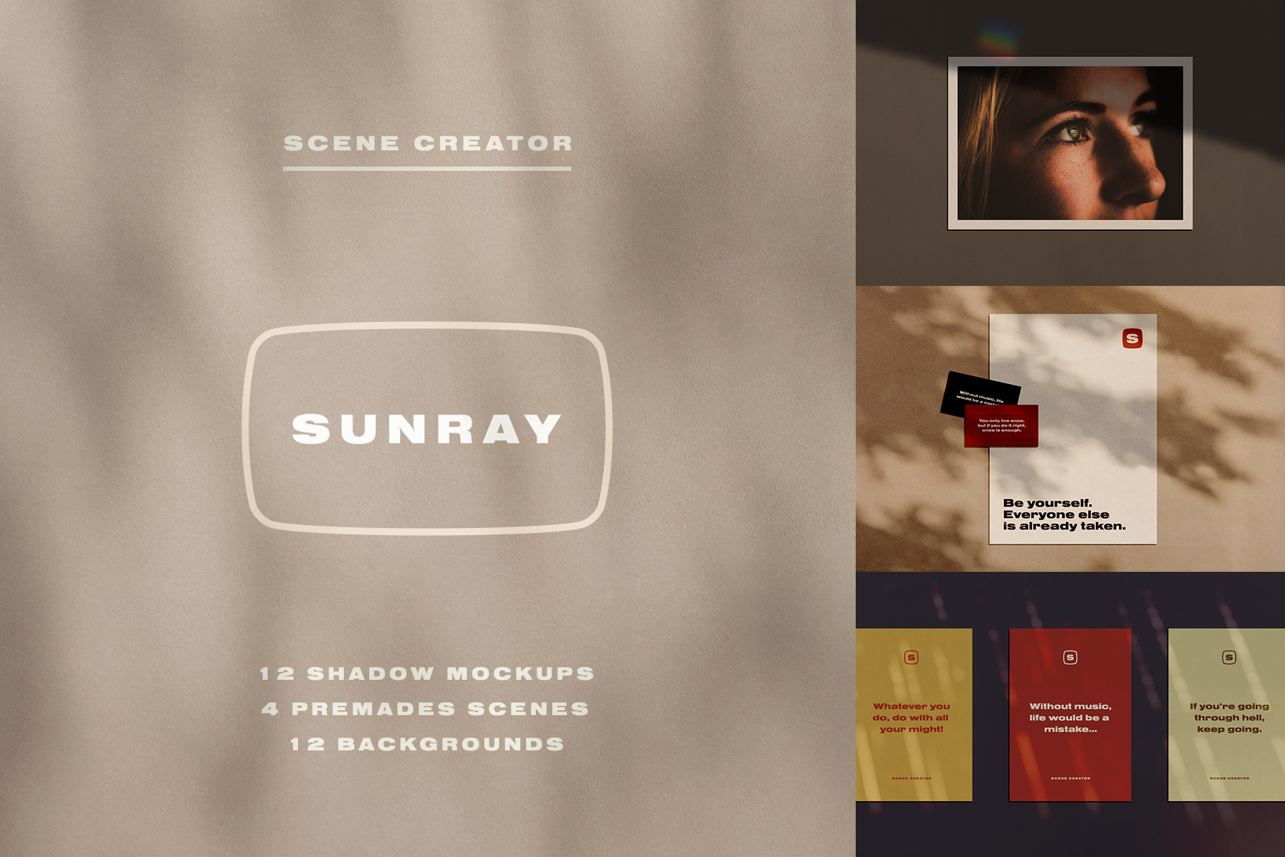 Sunray Stationery Shadow Mockups, a Print Template by Milka | Creative ...