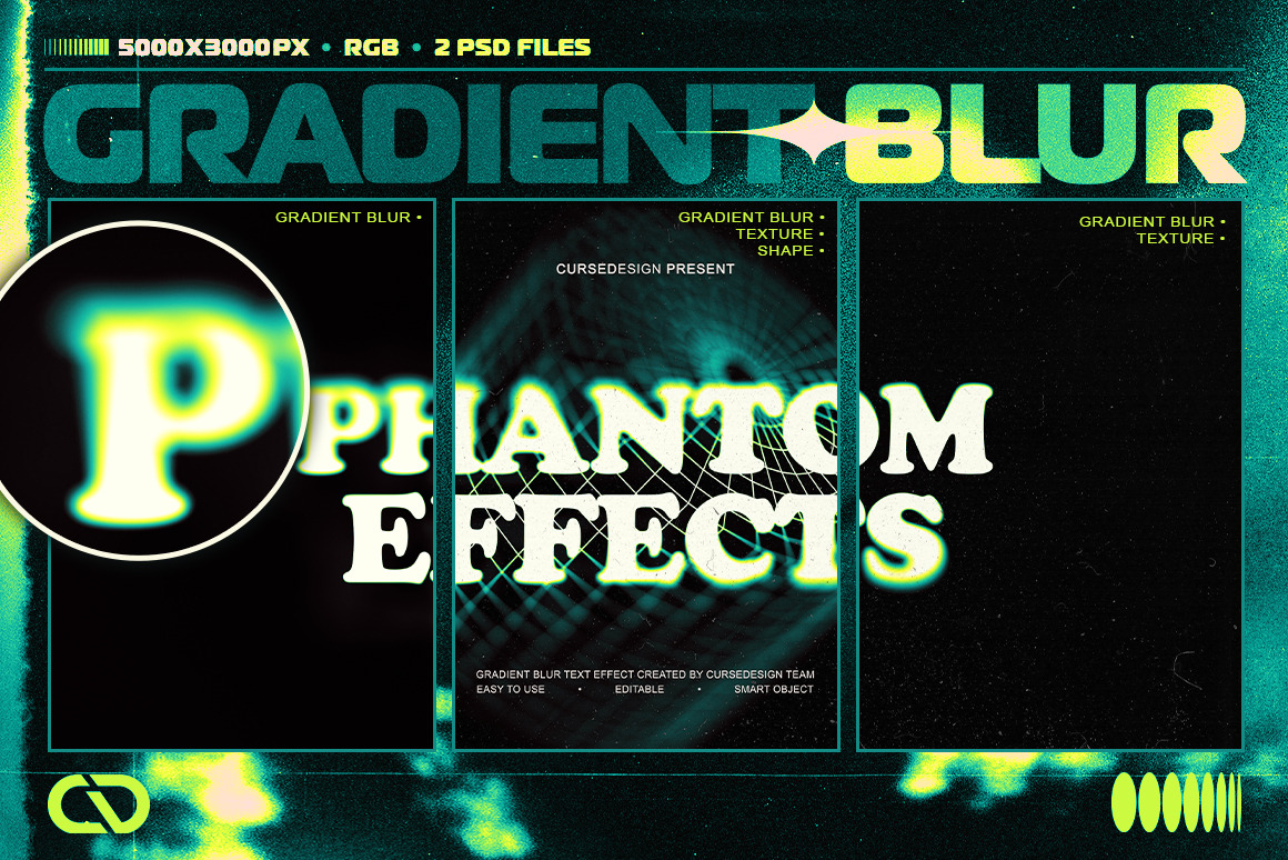 Gradient Blur Text Effect, a Layer Style Add-On by Cursedesign