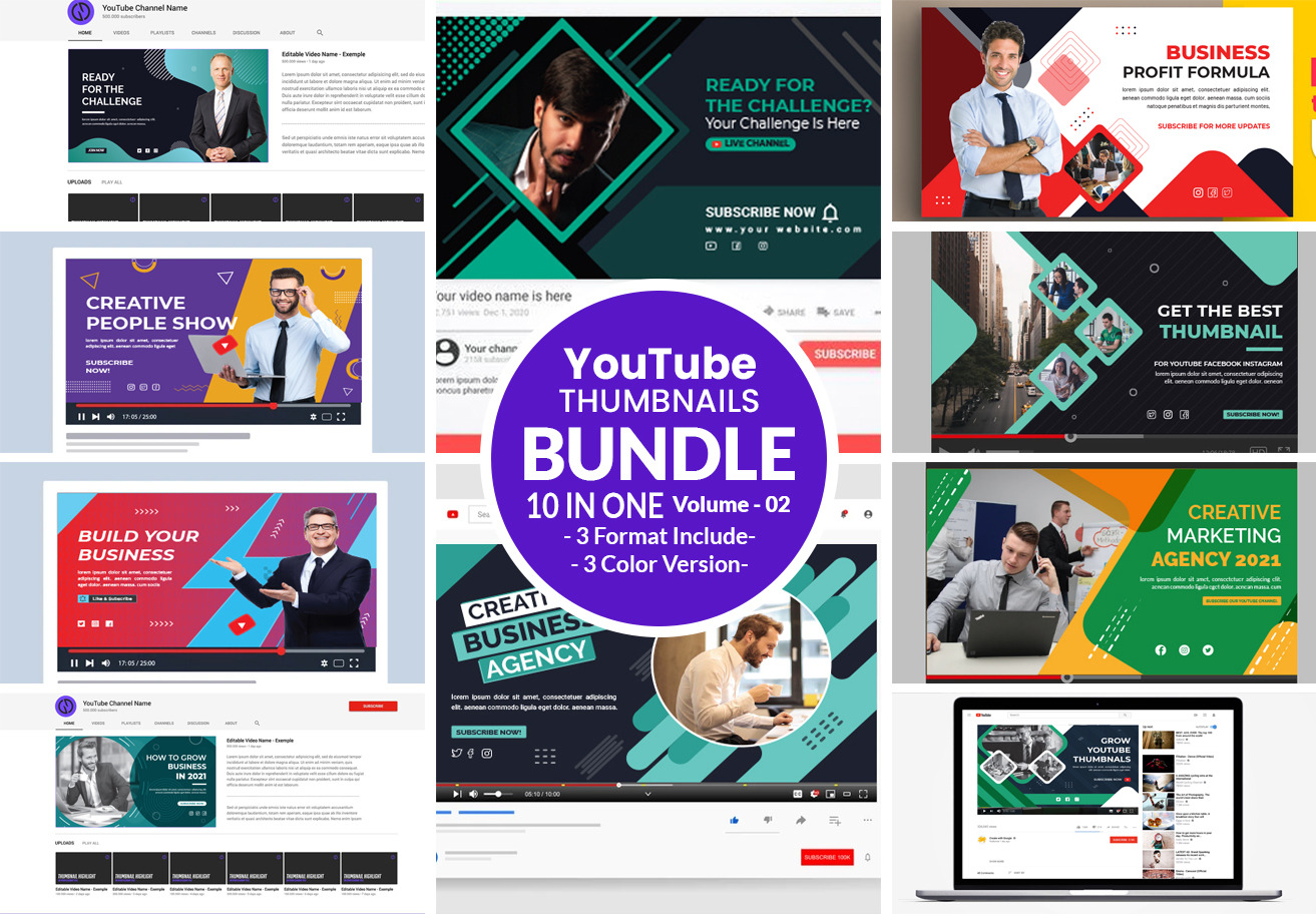 YouTube Social Banner Bundle, a Social Media Template by MRI STUDIO