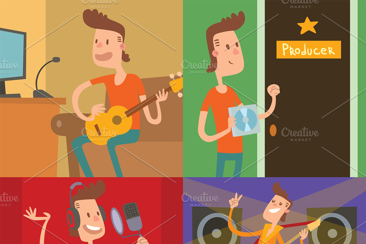 Pop star young boy vector, a Person Illustration by Vectorstockersland ...