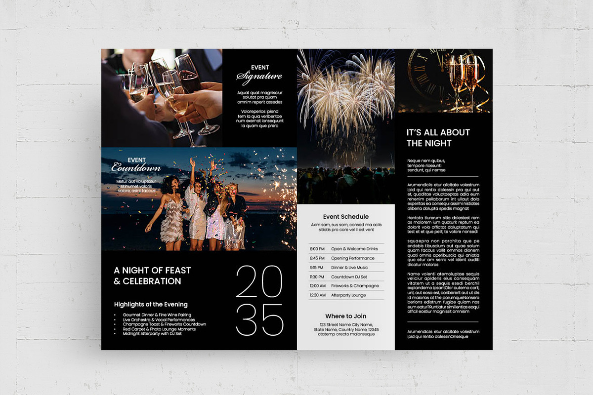 New Year Gala Event Program Template, a Flyer Template by BrandPacks